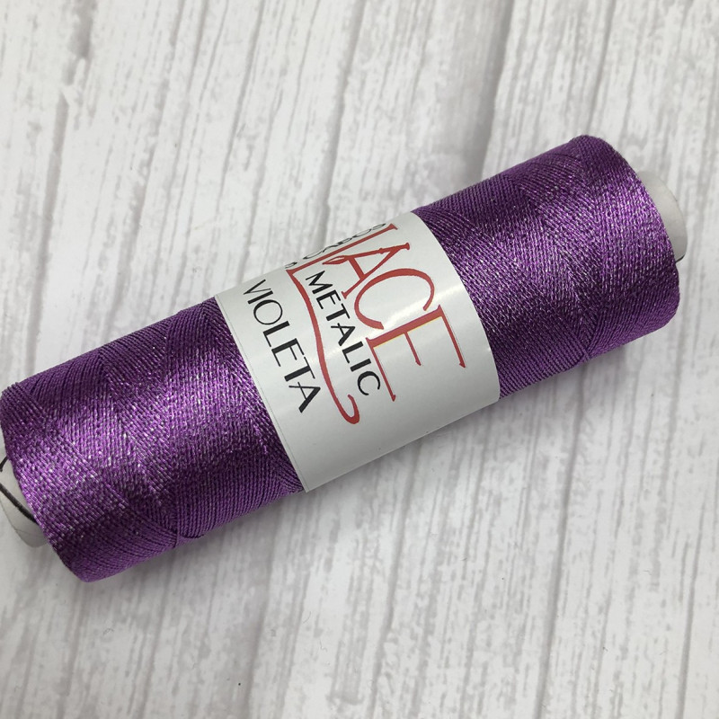 BOBINA Hilo Metalizado violeta 500mespecial Bolillos poteras
